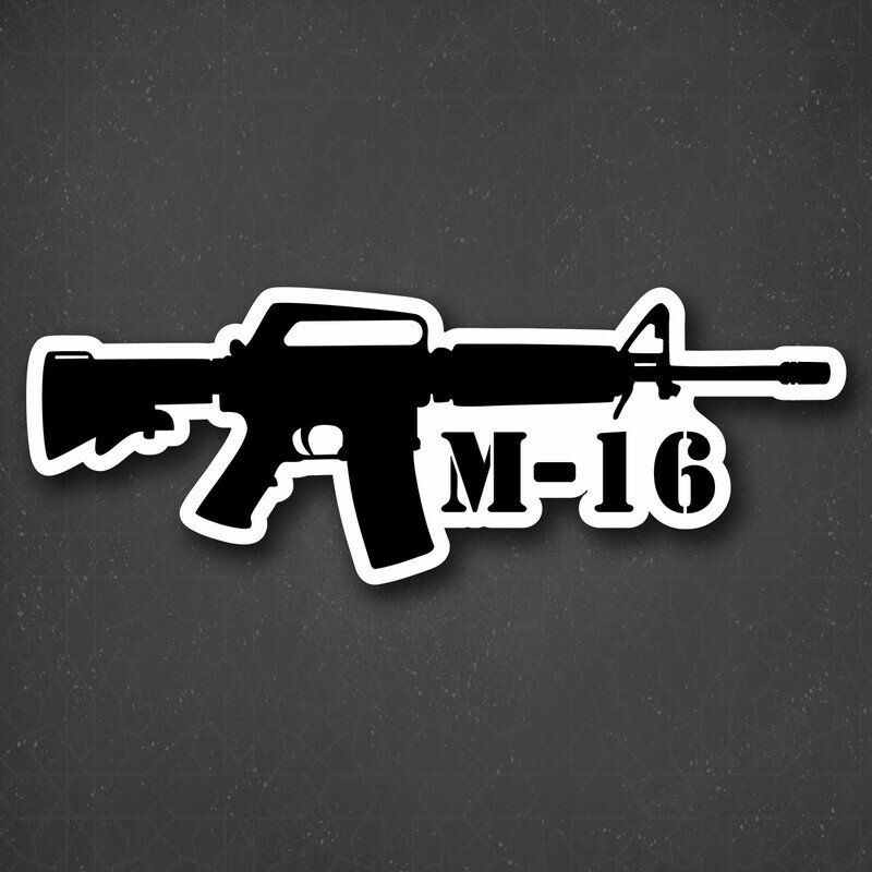 Наклейка на авто "Винтовка М-16" 24x8 см