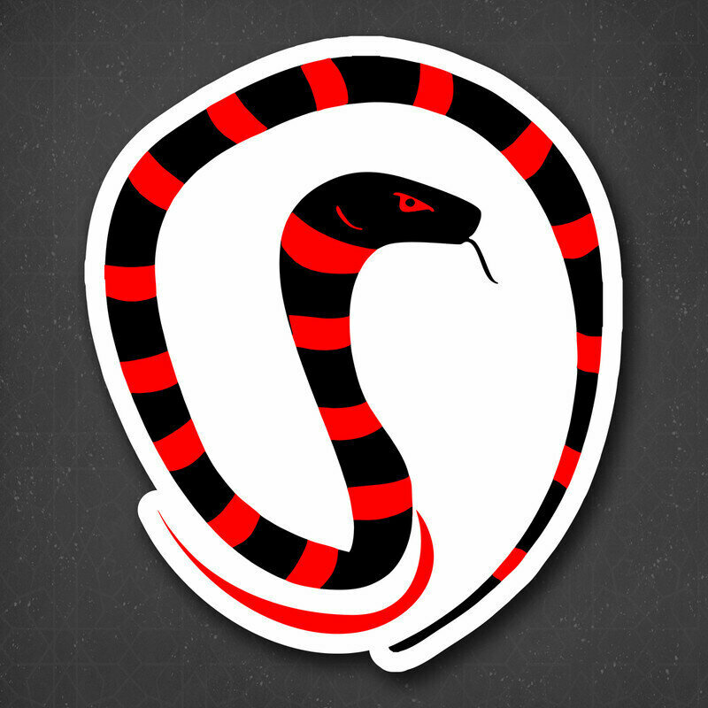 Наклейка на авто "Змея аспид" 19x22 см