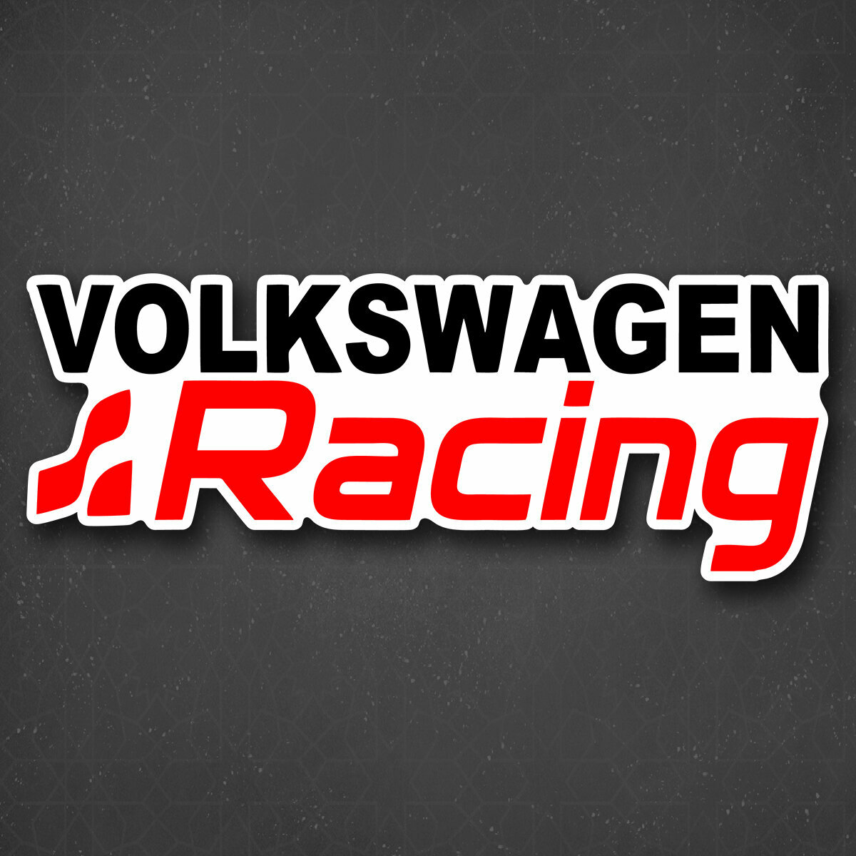 Наклейка на авто "VW Racing - Фольксваген гонки" 24x9 см