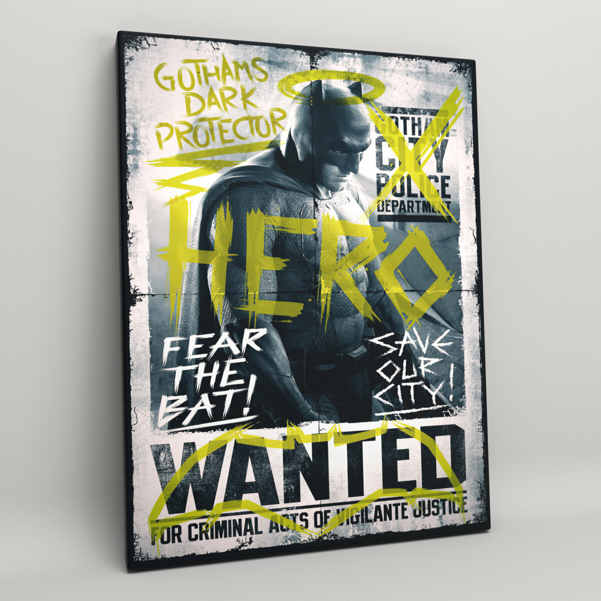 Картина на холсте (интерьерный постер) "Бэтмен", с деревянным подрамником, размер 30x40 см