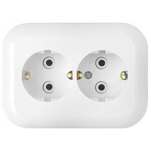 Розетка 2-ая (скрытая, с/з) белая, Гармония, Bylectrica (РС16-239) (BYLECTRICA)
