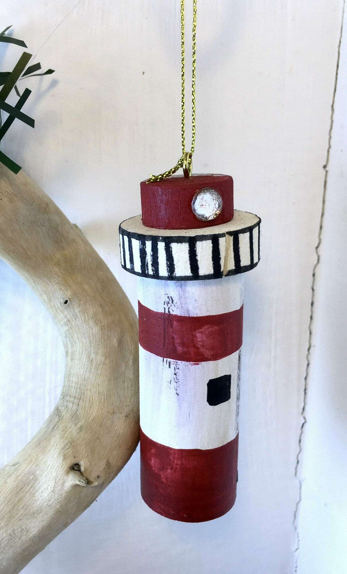 Маяк елочная игрушка ручной работы/дрифтвуд украшение/