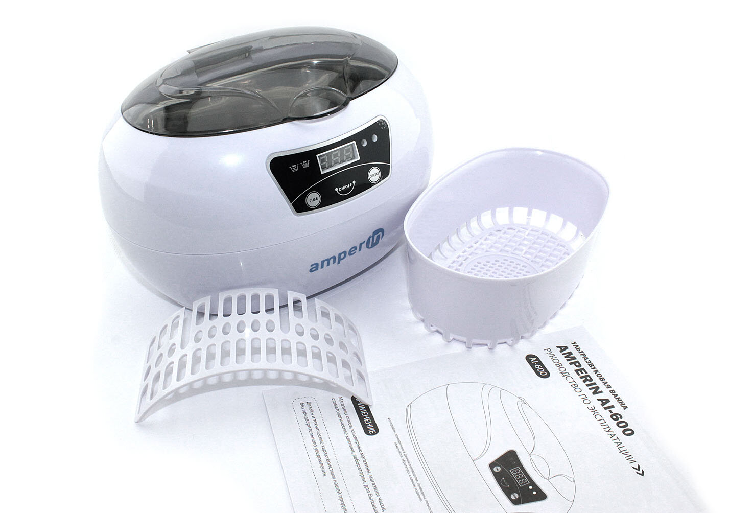 Ультразвуковая ванна Amperin AI-600 с таймером, 35 Вт, белая