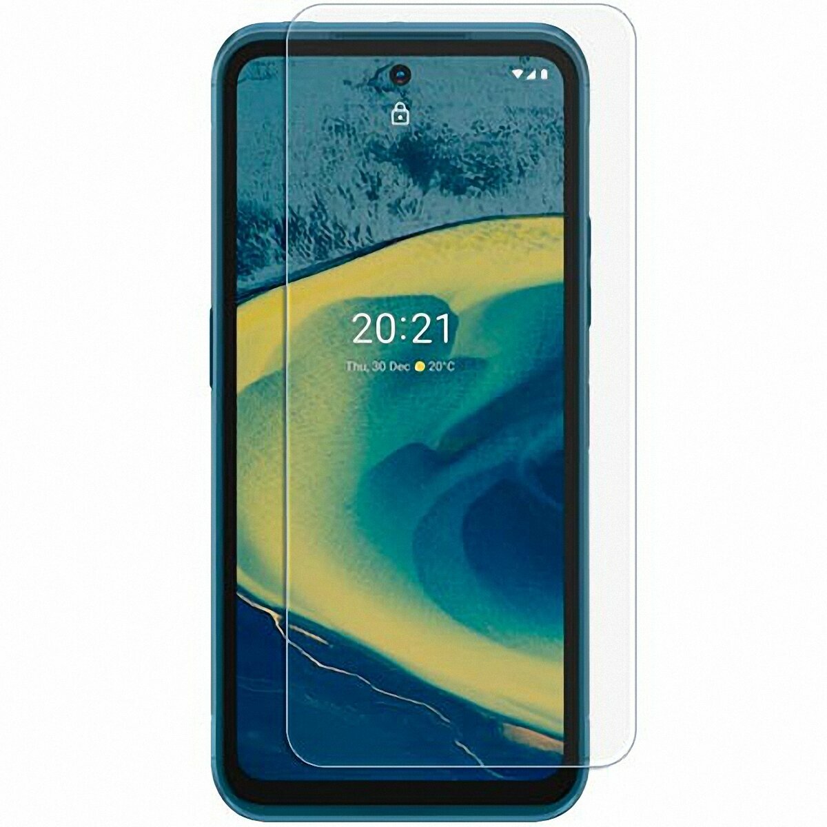 Защитное стекло для Nokia XR20 прозрачное на плоскую часть экрана