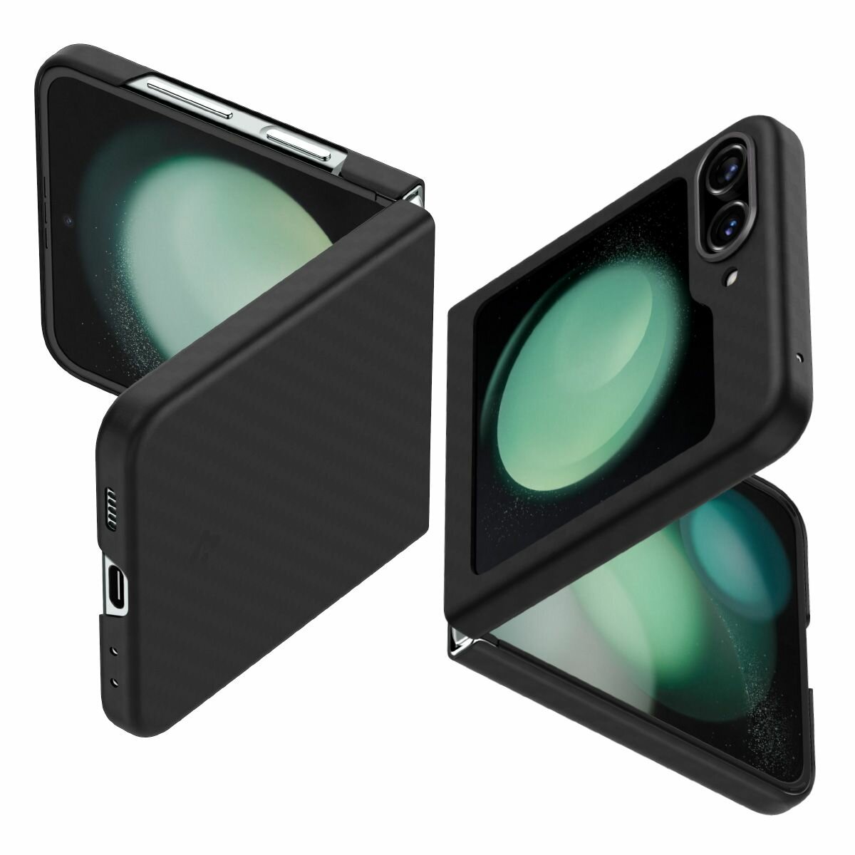 Чехол Spigen на Samsung Galaxy Z Flip 5 (ACS06239) Air Skin Pro / Спиген чехол для Галакси Флип 5 накладка, противоударный, с защитой камеры, черный
