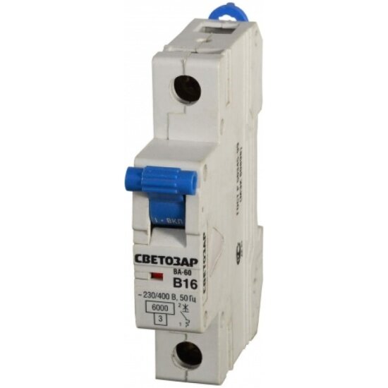 Автоматический выключатель Светозар 1-полюсный, 25 A, "B", откл. сп. 6 кА, 230/400 В, SV-49051-25-B