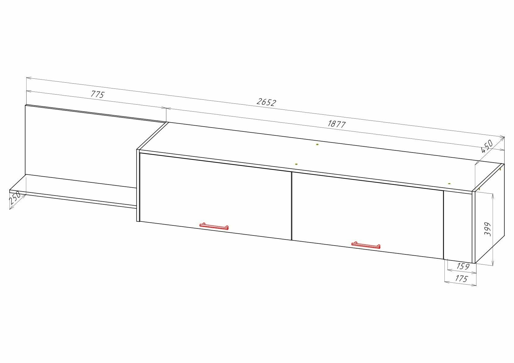 Антресоль для Бонн Элегант (угол слева) 160 см, высота с Антресолью 250 см Венге магия