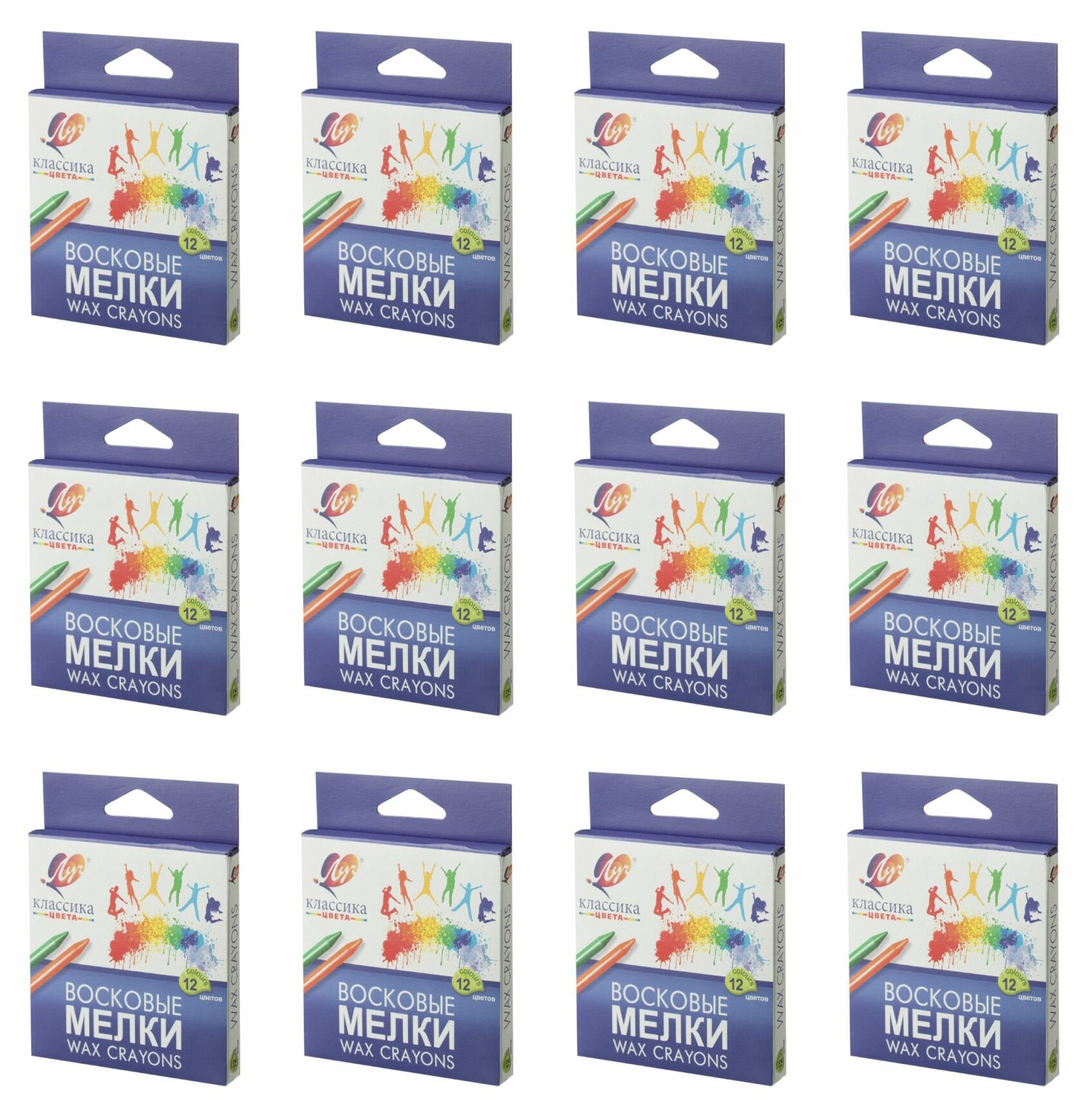 Луч Мелки восковые Классика 12 цветов, 12 уп