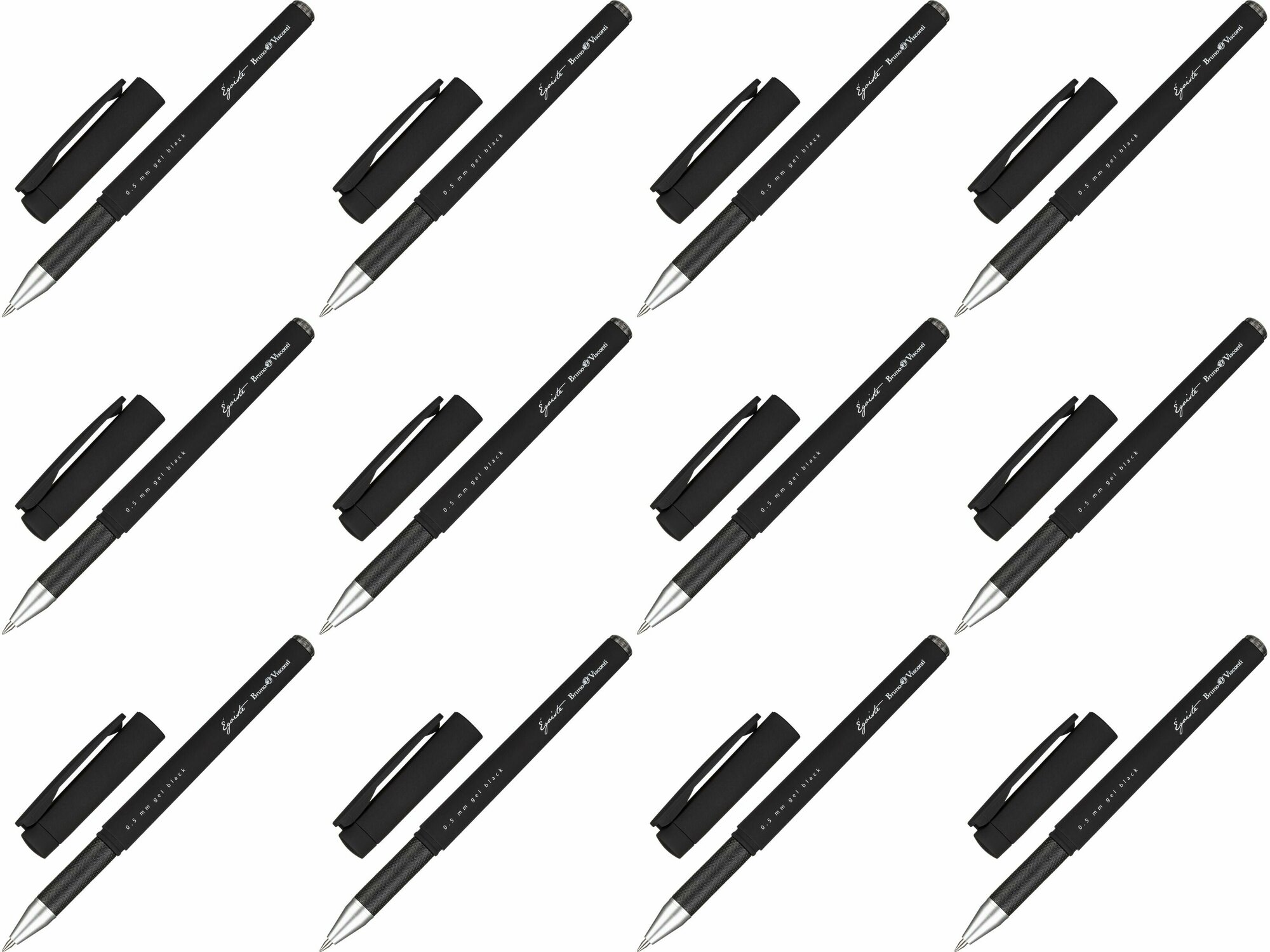 Bruno Visconti Ручка гелевая неавтоматическая Egoiste Black 0,5 мм, черная, 12 шт