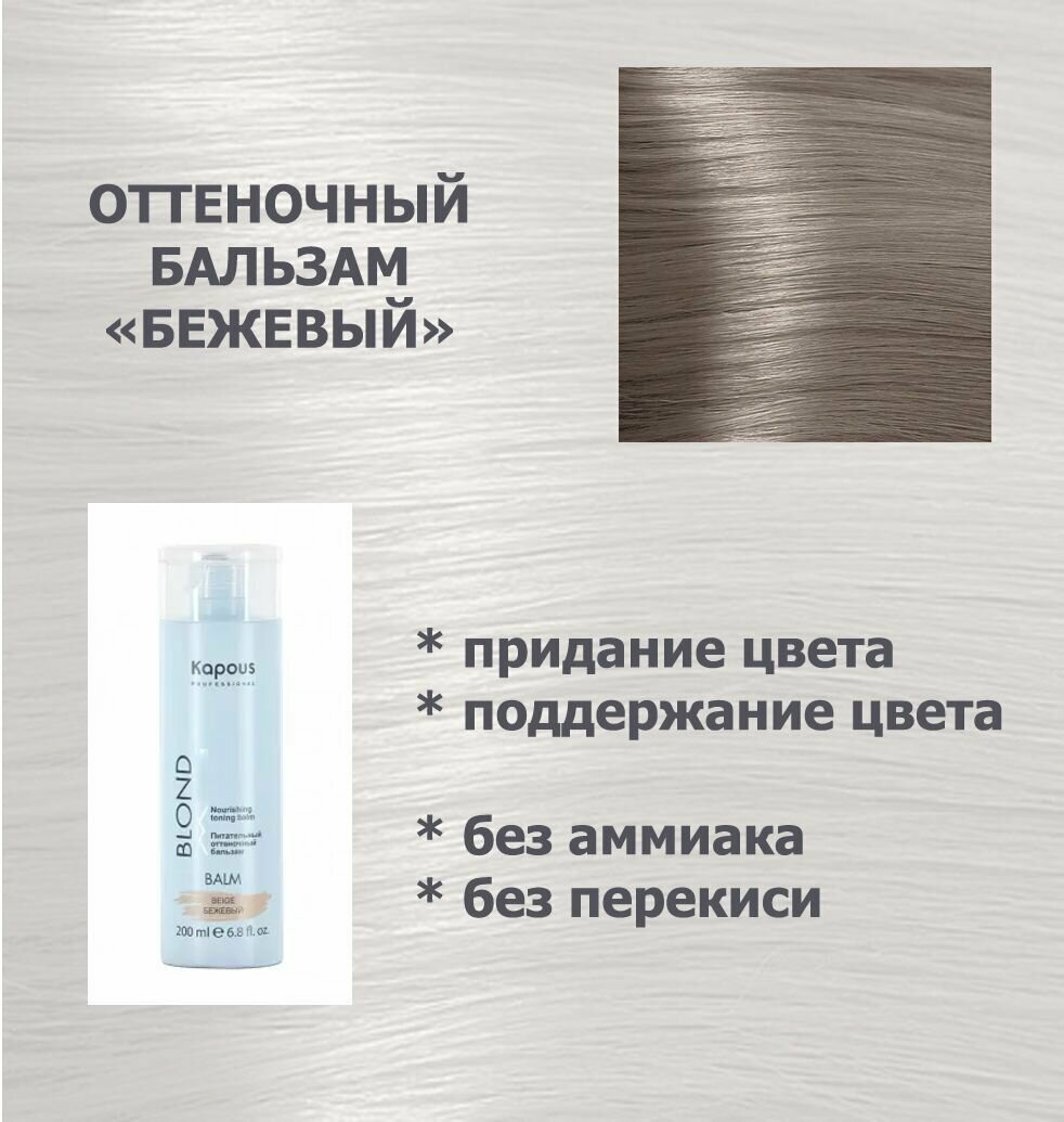 Питательный оттеночный бальзам для оттенков блонд "бежевый", 300 мл