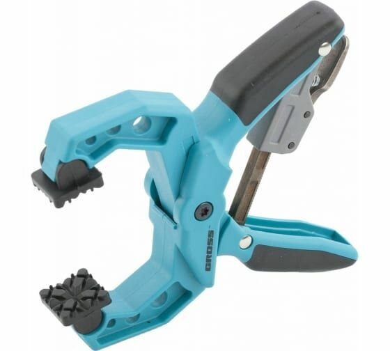 GROSS Струбцина клещеобразная, пластиковый корпус, храповый механизм жесткой фиксации,1-1/2"/38 мм// 20801