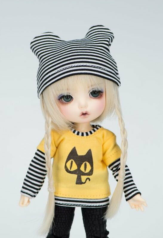 FairyLand Wig PFW-11 blond (Парик с косами и челкой цвет блонд размер 12,5-15 см для кукол ПукиФи Фейриленд)