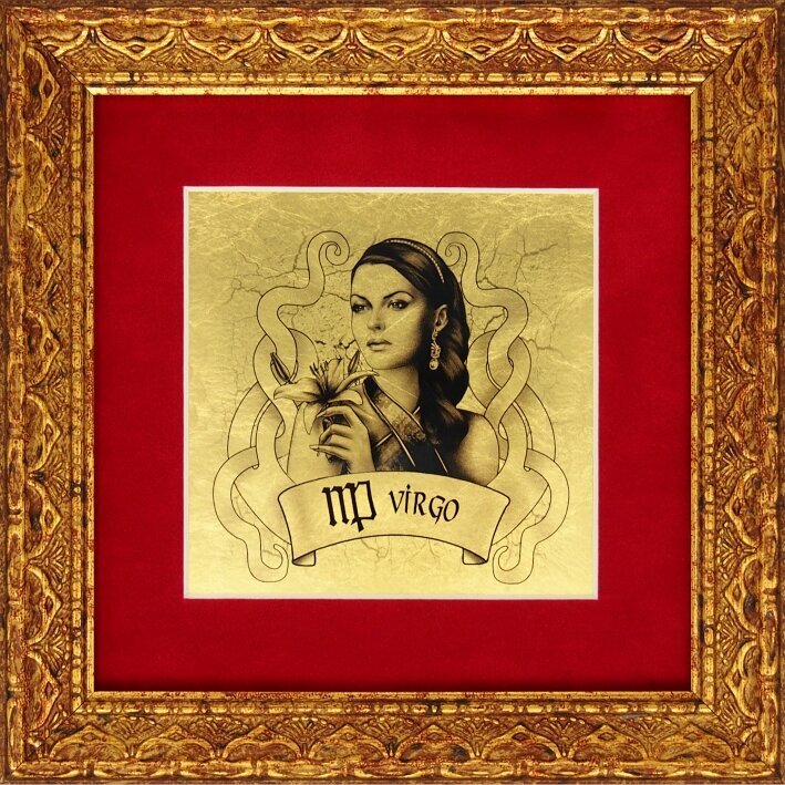 Картина золотом подарок для женщины Знак Зодиака Дева