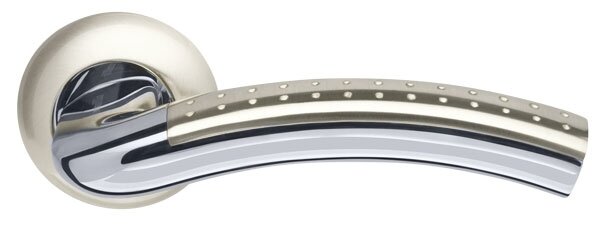 Ручка дверная межкомнатная Armadillo R. LD54. Libra26 SN/CP-3 матовый никель/хром TECH длинный, квадрат 8х140