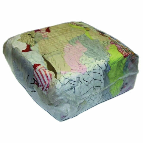 Ветошь постель цветная, лоскуты 70х80 см (±10 см), плотность 100-120 г/м2, 100% хлопок, 10 кг