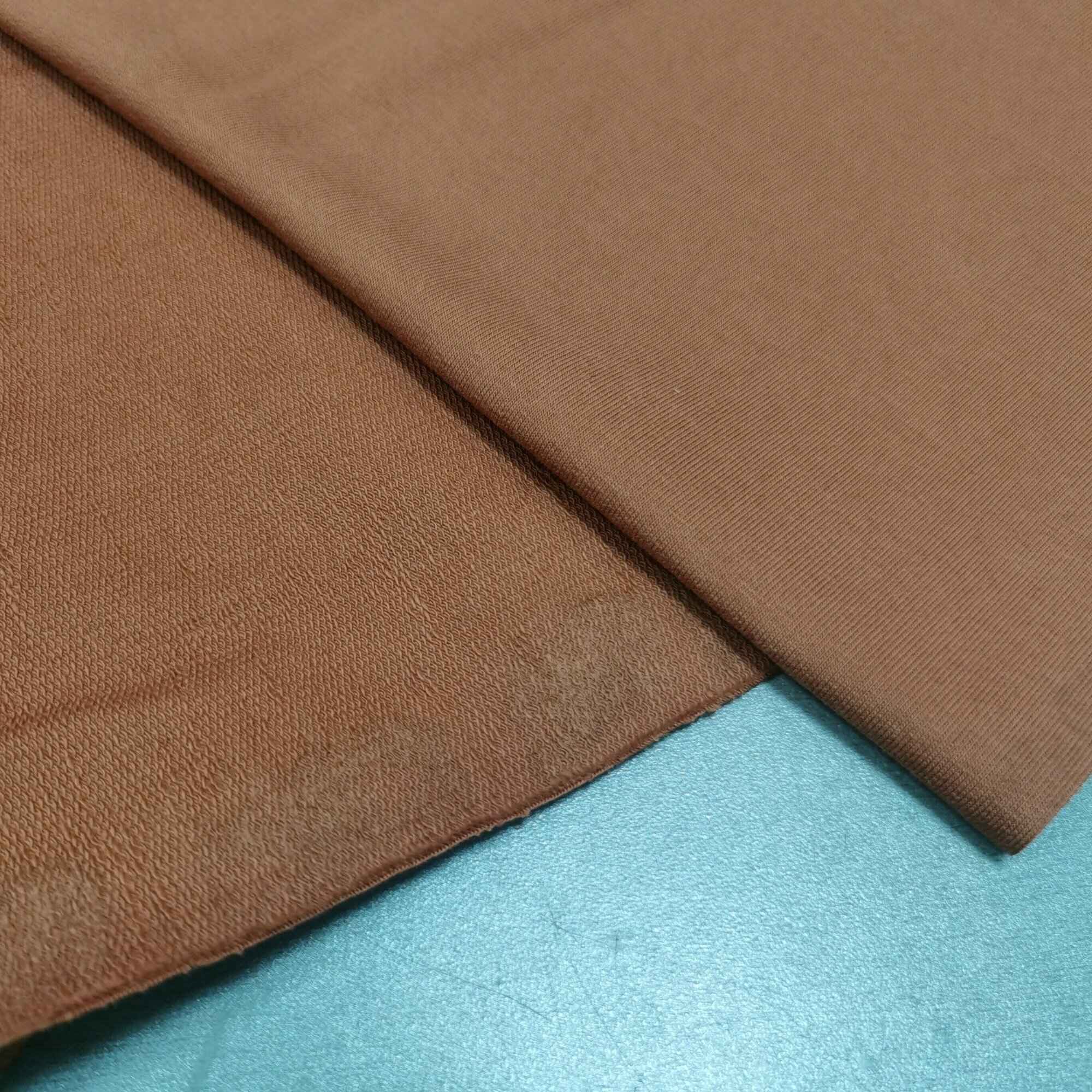Ткань для шитья Футер 2-х нитка петля, цвет кэмел, плотность 245гр/м2.