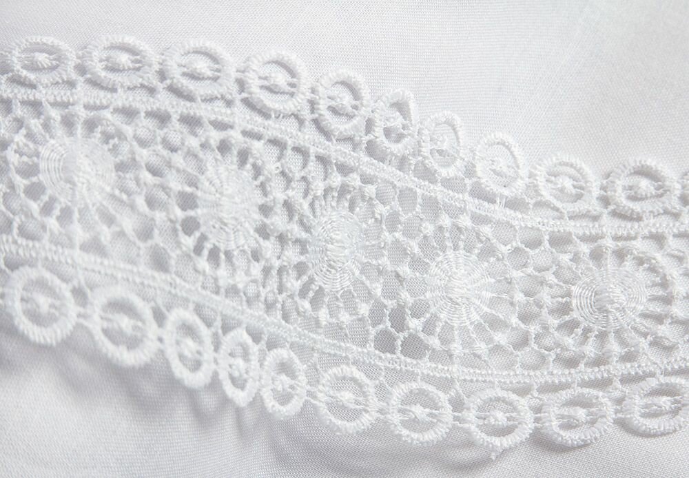 Кружево Гипюр Gamma ширина 55 мм, отрез 1,0 м , цвет белый .