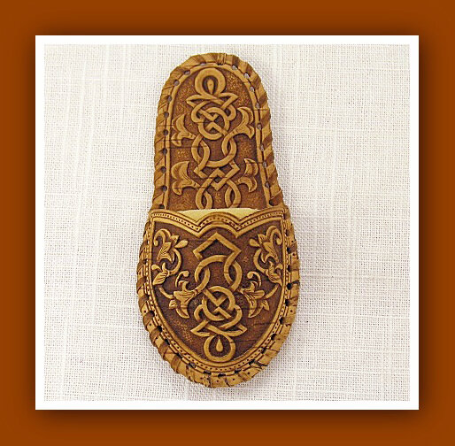 Игольница "Узоры" 6 х 13. Береста. Ручная работа.