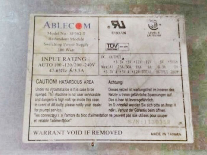 Блок питания серверный AbleCom 350W SP302-T