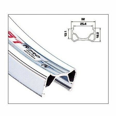 Обод ALEX RIMS SUPRA B1 PRO, 20" х 25 мм х 48H, хром. BMX облегченный, трехканальный