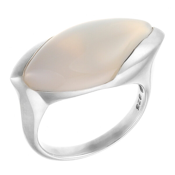 Кольцо, серебро, 925 проба, агат