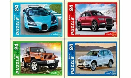 Пазлы 24 деталей. Лучшая машина (в ассортименте) П24-6323 (Рыжий кот)