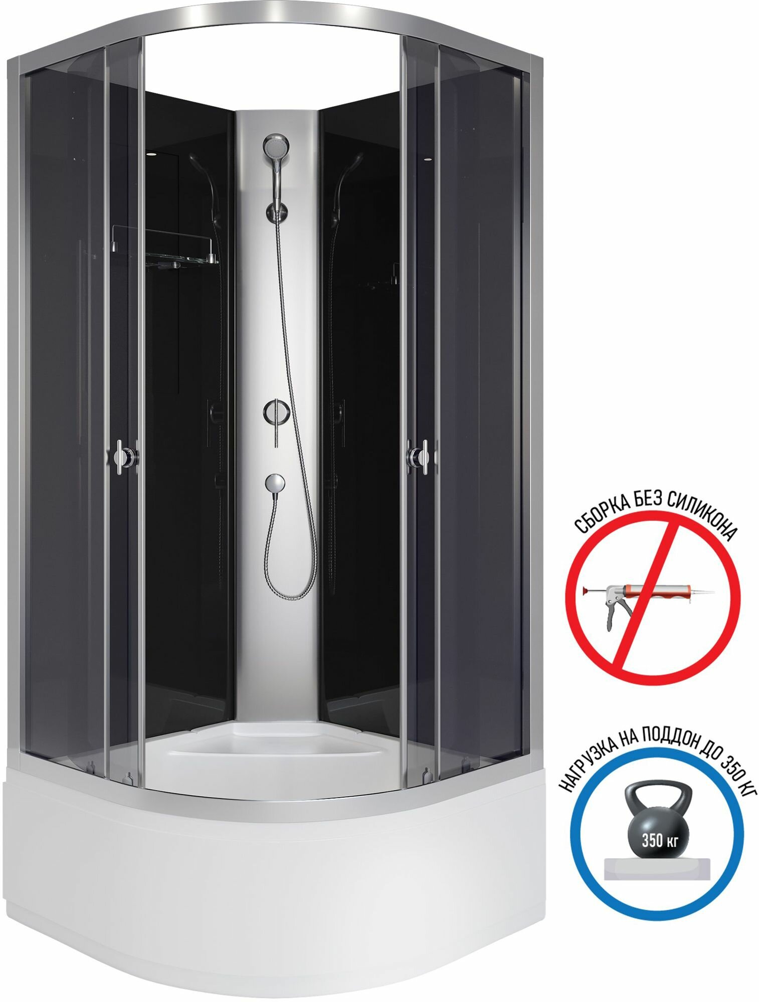 Душевая кабина Niagara Eco 100x100 см E100/40/TN/BK