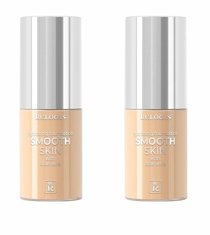 Relouis SMOOTH SKIN Тональный крем Увлажняющий с алоэ вера тон 02 Натуральный Бежевый , 30 г, 2 уп.