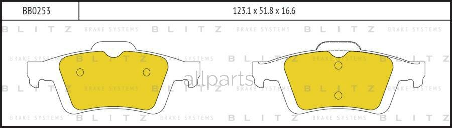 BLITZ BB0253 колодки тормозные дисковые задние OPEL VECTRA C 03-