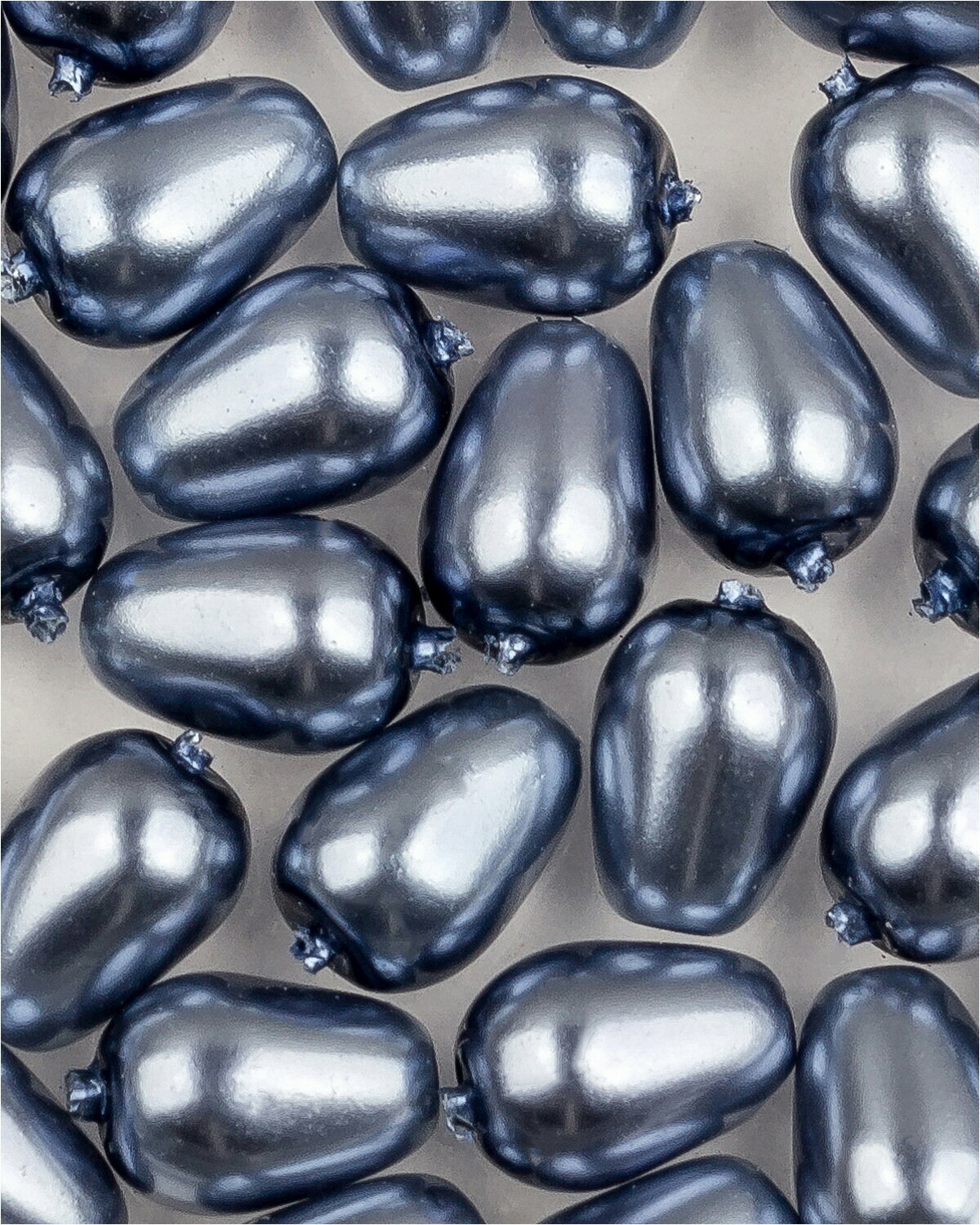 Стеклянные чешские бусины, каплеобразный жемчуг, Teardrop Glass Pearls, 7x5 мм, цвет Persian Blue, 10 шт