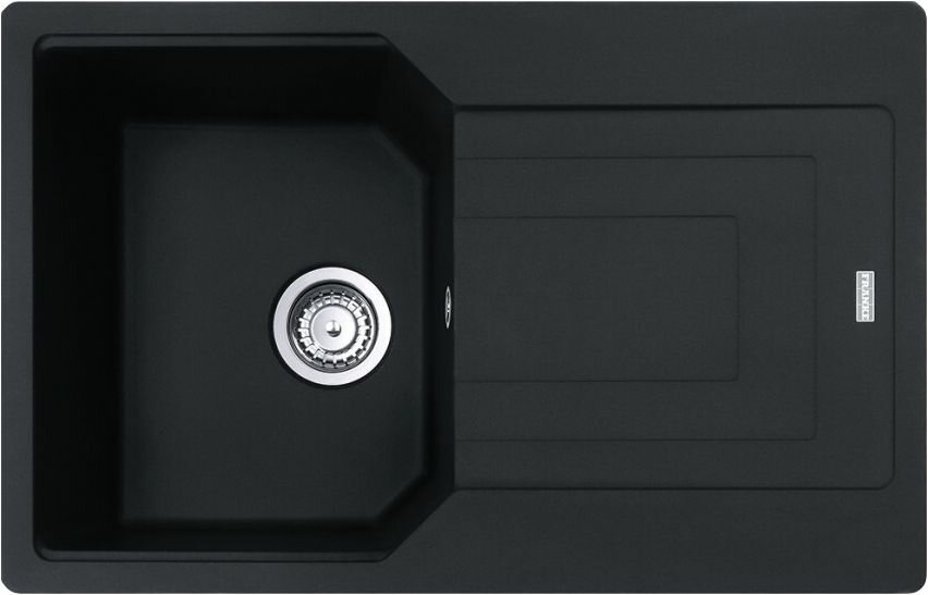 Мойка для кухни Franke UBG 611-78 (114.0639.654), черный матовый, искусственный гранит, прямоугольная, одна чаша, с крылом, накладная