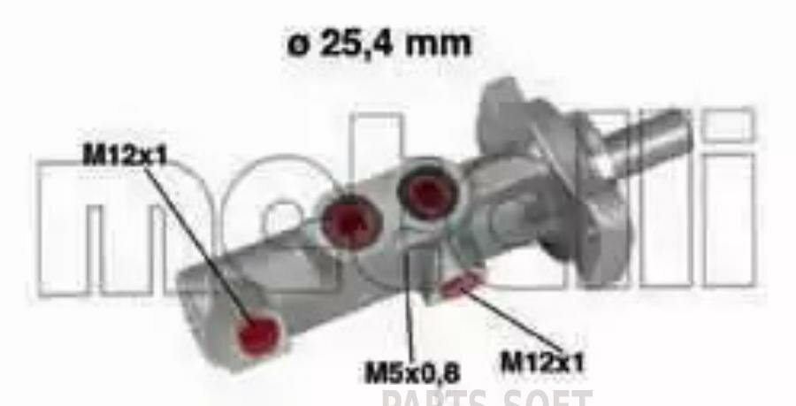Главный тормозной цилиндр Volvo S60, 80, V70 II, XC70 1998- Metelli арт. 050425