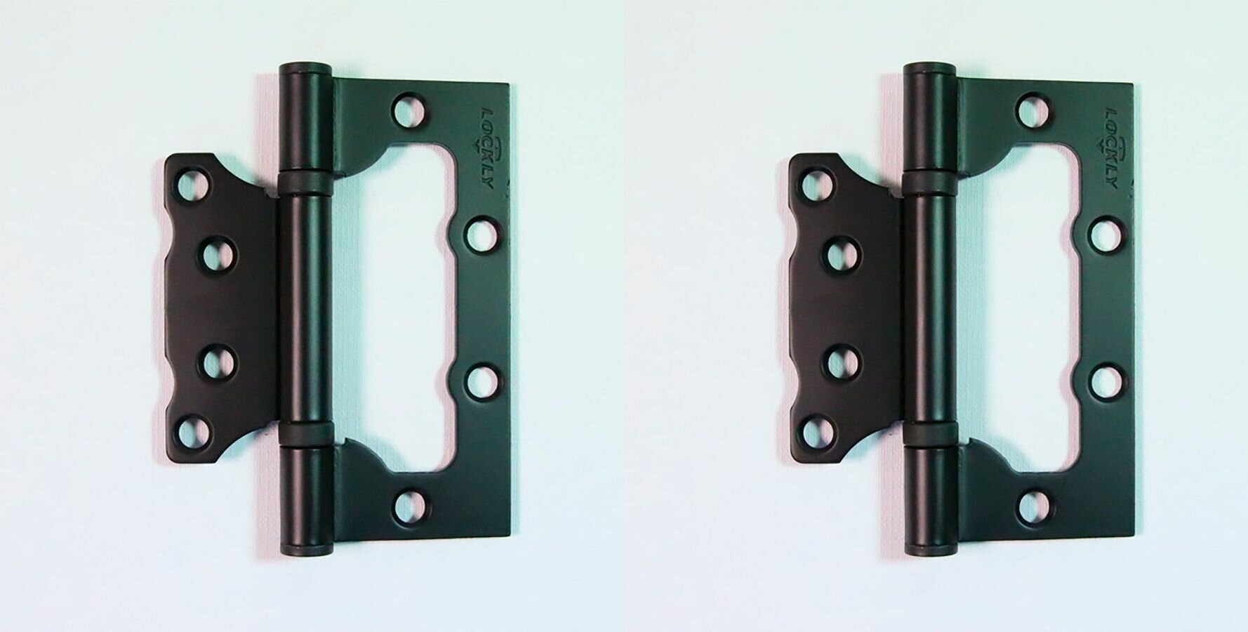 Петля универсальная без врезки Lockly ПБВ 100*75*2,5 BL Черный матовый (2 шт. комплект)