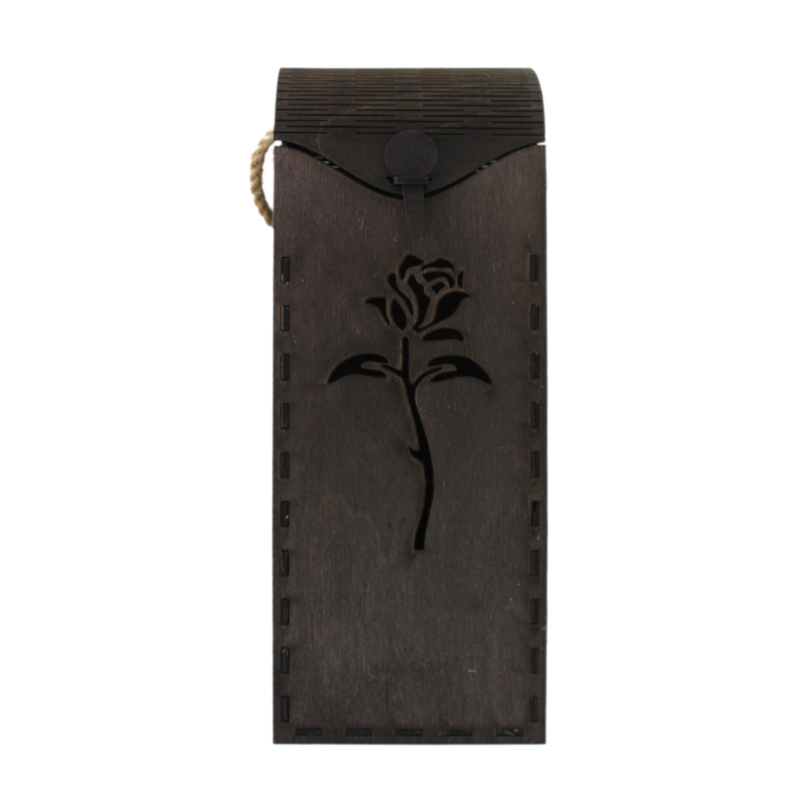 Кофр для бутылки вина, подарочный из темного дерева 2