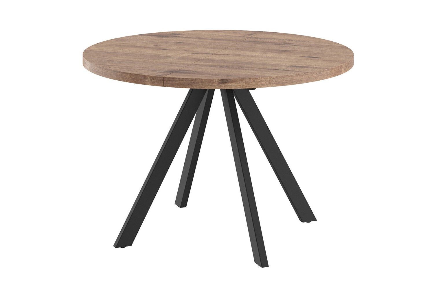 Стол раздвижной Hoff Rondo M 110, 110(145)х76х110 см, цвет дуб веллингтон, чёрный