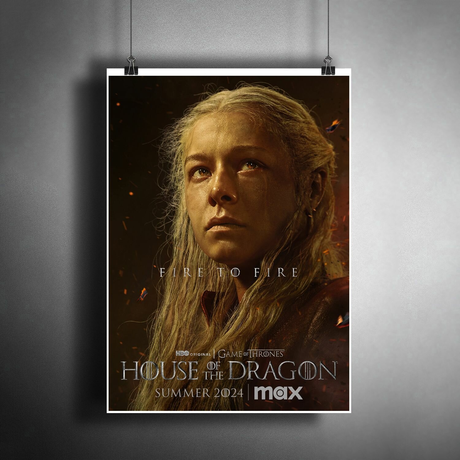 Постер плакат для интерьера "Сериал Дом Дракона. Игра Престолов" / Декор дома, офиса, комнаты, квартиры, детской A3 (297 x 420 мм)