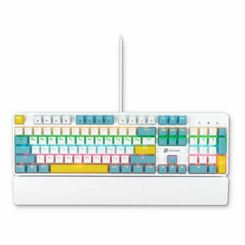 Клавиатура Oklick K951X, USB, c подставкой для запястий, белый [1901079]