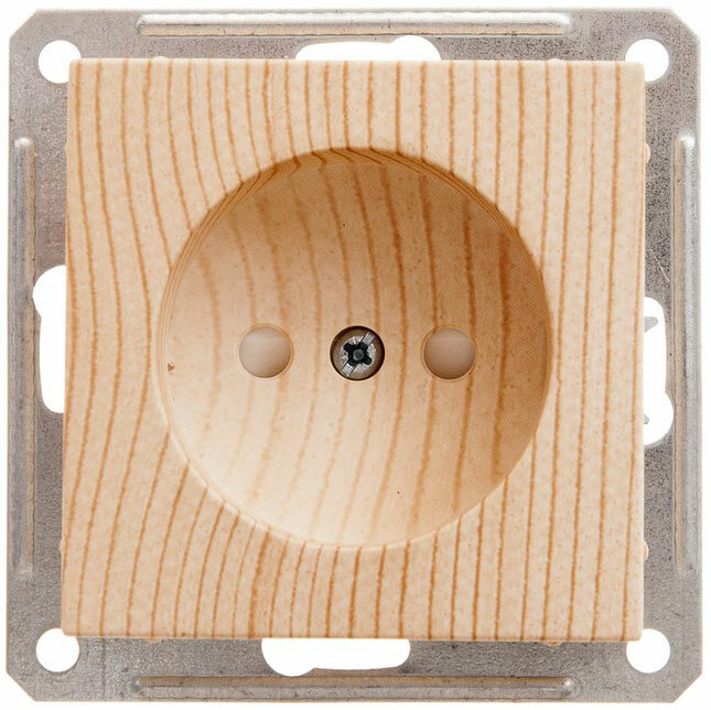 Розетка Schneider Electric W59 без заземления со шторками, цвет сосна, RS16-151-7-86