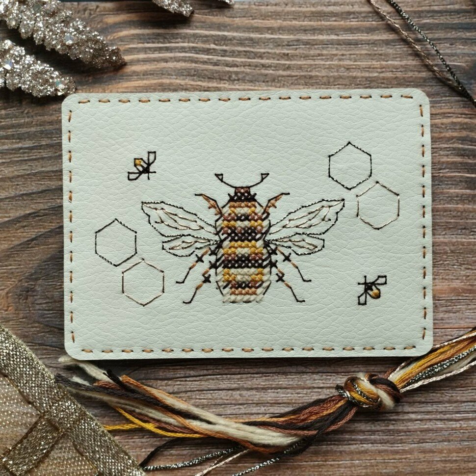 Набор для вышивания Neocraft #НК-09с Визитница "Медовая" (гориз.), Счетный крест, 11 х 8 см