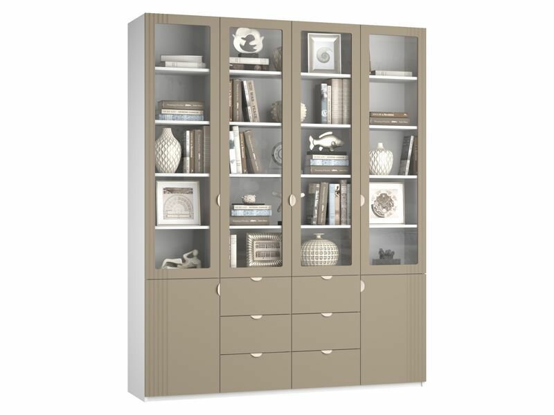 Книжный шкаф с полками " Санторини 8" 160х200х40 Мокко