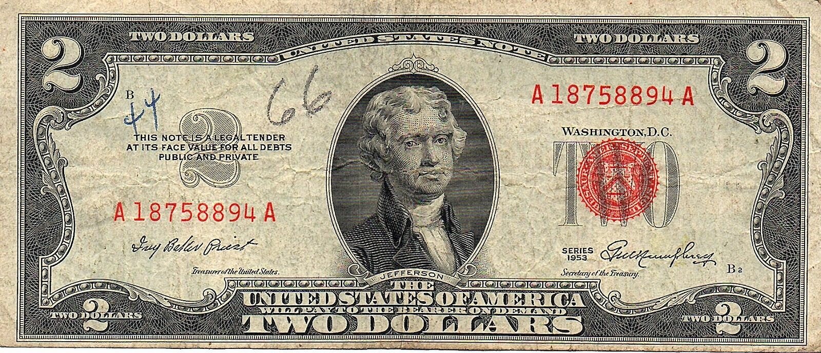 2 доллара 1953 год США