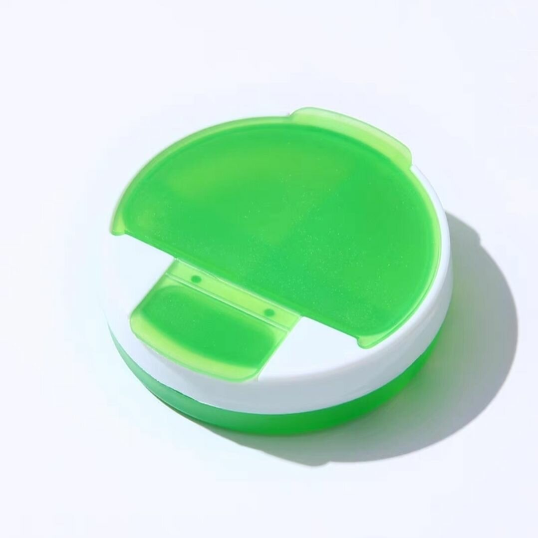 Таблетница мини круглая, зеленая