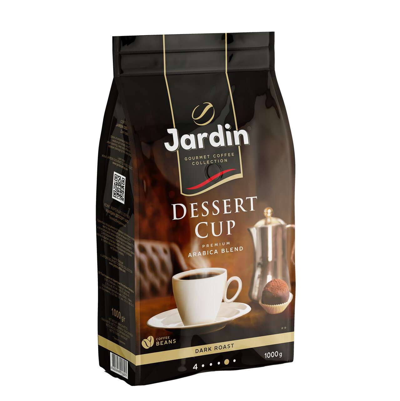 Кофе зерновой JARDIN Dessert Cup жареный, 1кг x 5 упаковок