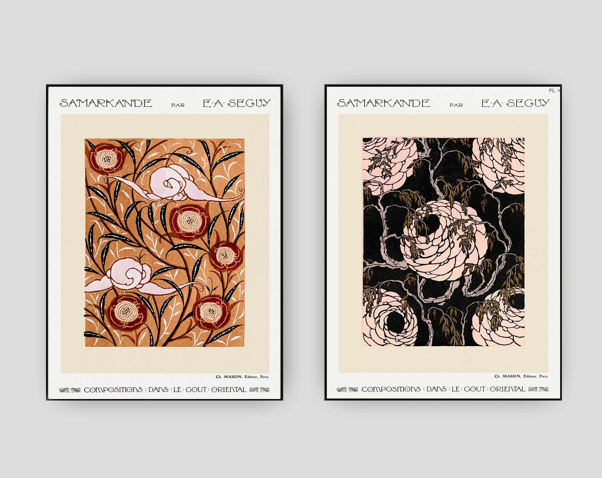 Набор постеров ар нуво Восточные орнаменты 2 шт размер А3, без рамки