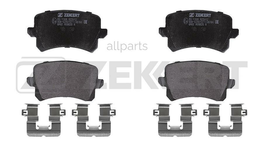 ZEKKERT BS-1168 Колодки торм. диск. задн. Audi A6 III 05- Q3 11- VW Passat VI-VII 05- CC VII 08- Tiguan 07- Hav