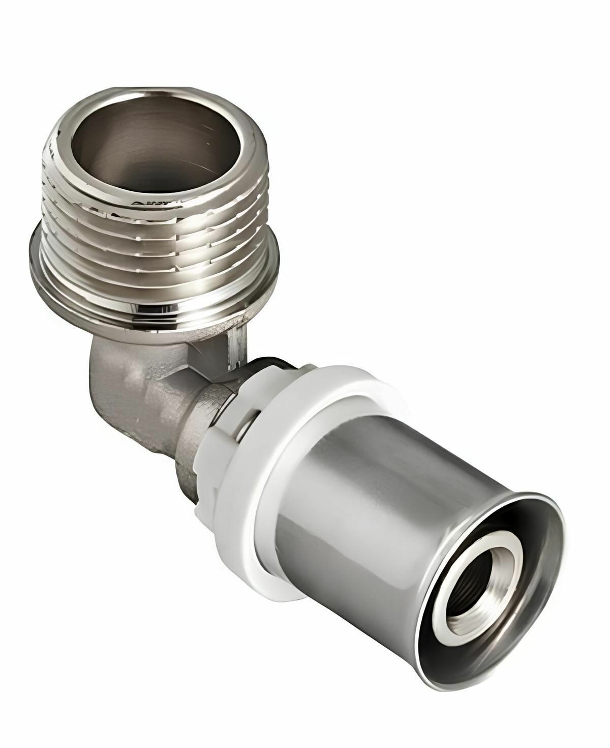 Пресс-фитинг (уголок) никелированный Ф16 - 1/2" нар. TIM F-L1602MN-1 шт.