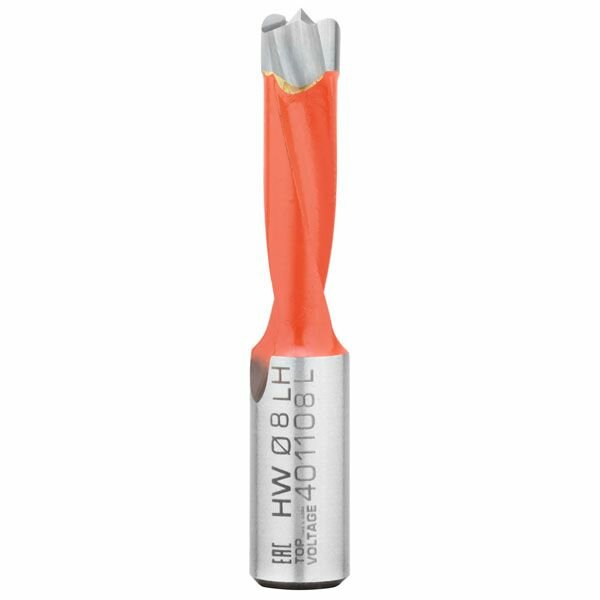 Сверло присадочное глухое 8 мм х 30 мм длина 57 мм хв. 10 мм TOPVOLTAGE 401108L