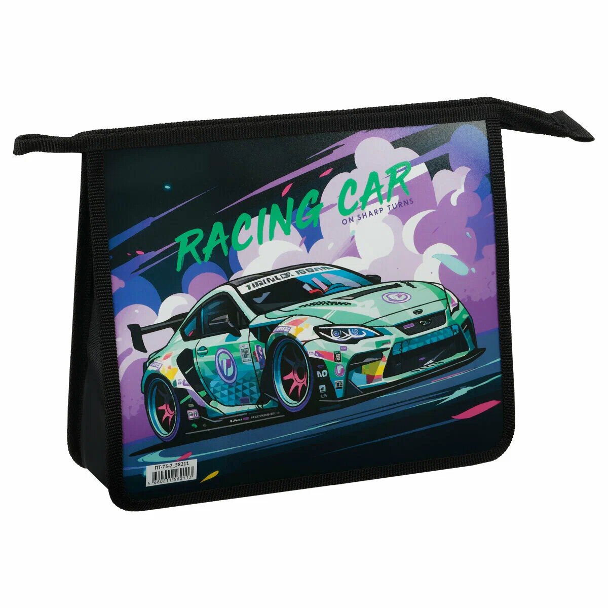 Папка для тетрадей 2 отделения, А5, ArtSpace "Race", пластик, на молнии