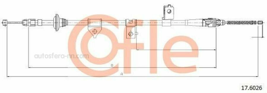 COFLE 92176026 трос ручника правый! L=1584/1390\ Kia Rio all 02>
