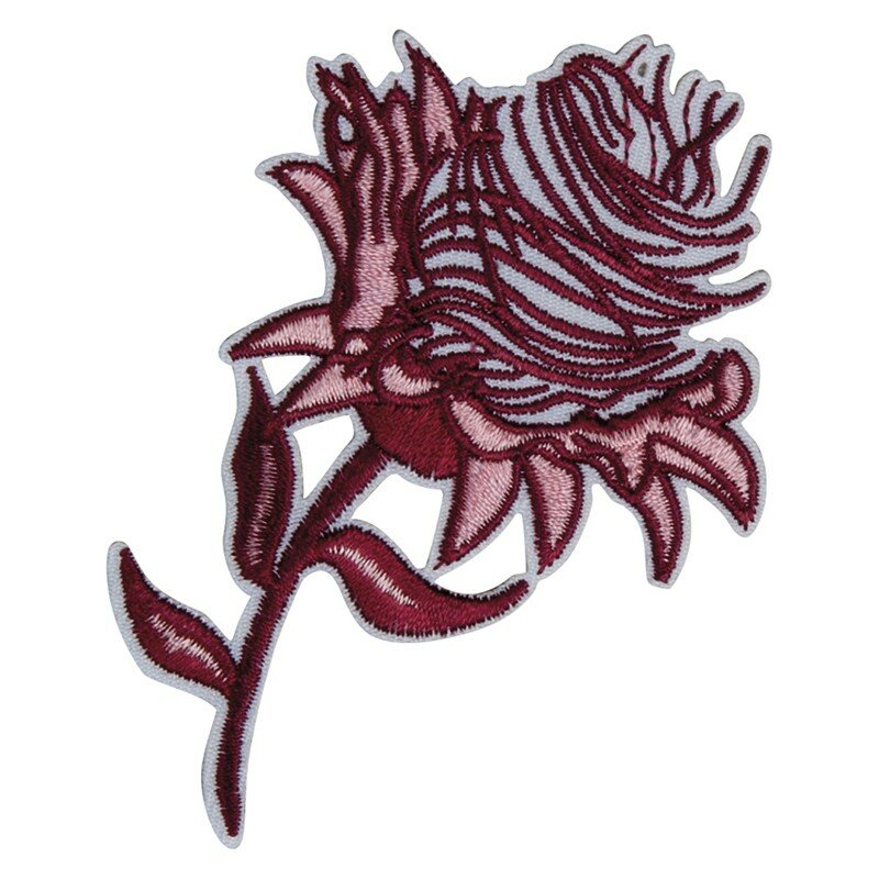 HKM 39297 Термоаппликация "Цветок темно-красный крупный", 6.7 х 8.3 см